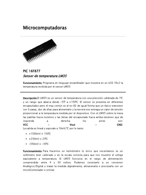 PDF Sensor De Temp Con Pic F A DOKUMEN TIPS