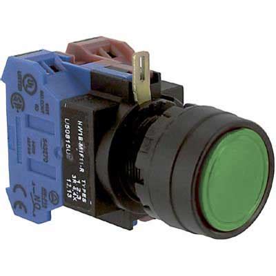 IDEC Corporation HW1B M1F11 G Pushbutton HW Series Plastic Bezel Flush Non Illum 1NO