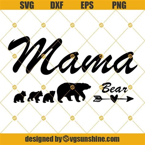Mama Bear Svg Dxf Eps Png Cut Files Clipart Cricut Instant Download