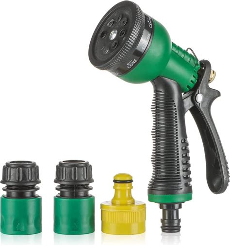 Amazon 散水ノズル ガーデンホースノズル 水道ホース 高圧 シャワーホース ウォータースプレーノズル 高耐久 8つの機能可能な水やり