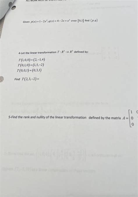 solved given p x 1−2x2 q x 4−2x x2 over [0 1] find p q