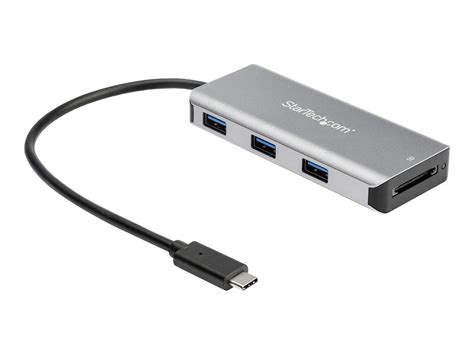 StarTech 3 Port USB C Hub With SD Card Reader 3x USB A SD Slot