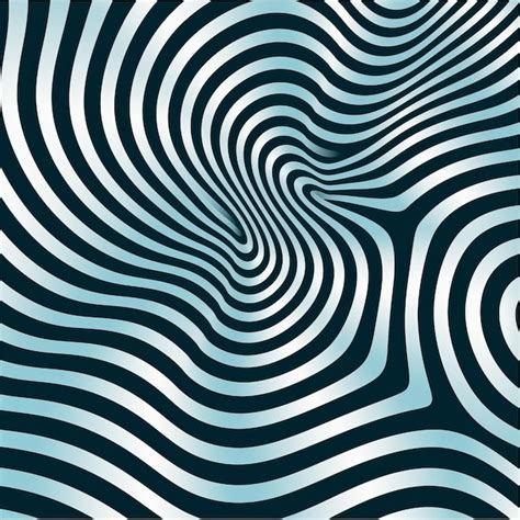 Premium Photo Psychedelic Pattern Distorted Lines In Dark White And Light Blue