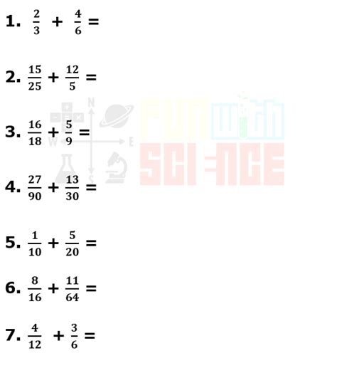 ADD FRACTIONS Diff Denominator Fun With Science