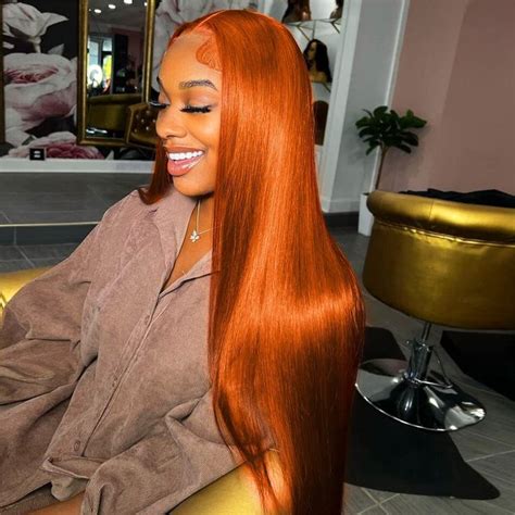 Xiaoqi Ginger Lace Front Wigs Human Hair Pre Plucked 13x4 Straight Lace