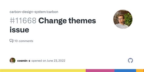 Change Themes Issue Issue Carbon Design System Carbon GitHub