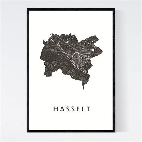 Achat Plan De La Ville De Hasselt Poster Encadré En Gros