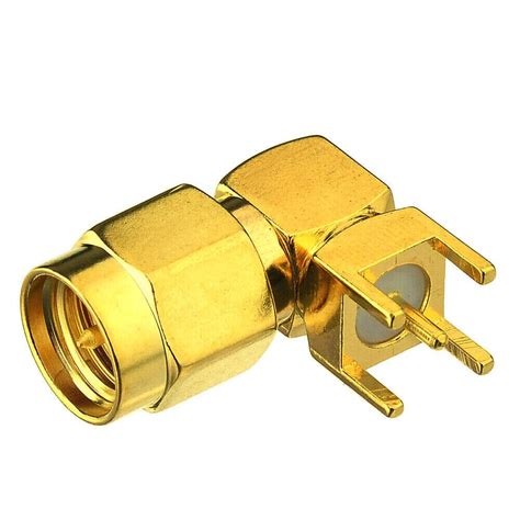 Sma Male Connector Plug Right Angle Through Hole For Pcb Mount Makers