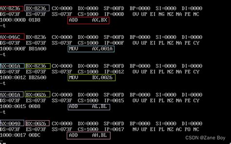 【实验报告】微处理器原理与应用 Cpuhomework12 上篇【掌握debug基本命令及其功能 查看cpu和内存 用机器指令和汇编指令编程