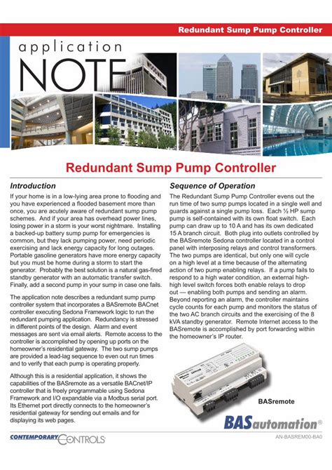 Pdf Redundant Sump Pump Controller Contemporary Controls · The