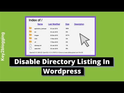 How To Disable Directory Listing In WordPress Website Updated Key Blogging