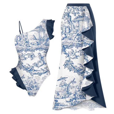 Pxxlle Womens One Piece Swimsuit With Skirt Beach Cover Ups Sarong Cute