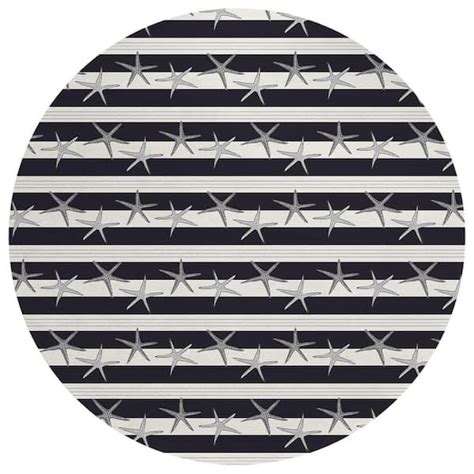 Addison Rugs Surfside Black 8 Ft X 8 Ft Geometric Indooroutdoor Area