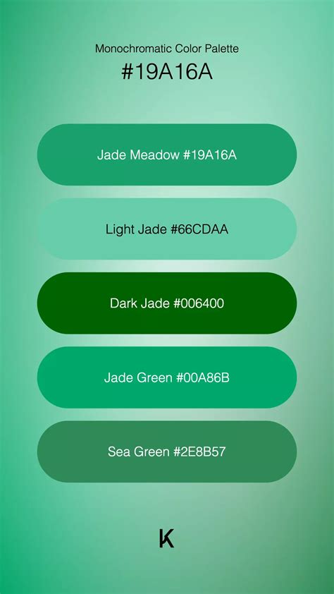 19a16a · Color Palette Jade Colour Code Jade Color Palette Colour