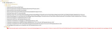 Random Error Failed To Resolve SDK Package Version Package Restore