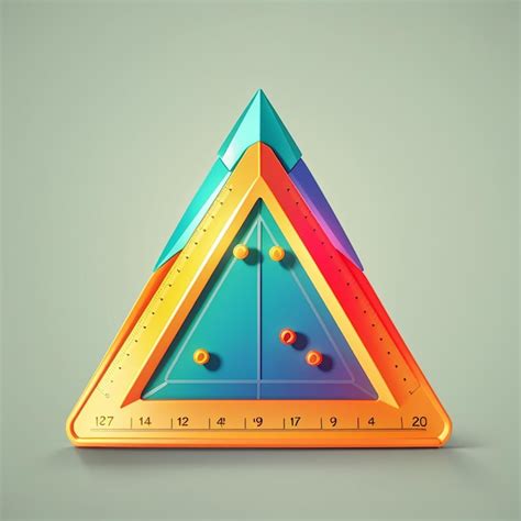 Triangle Ruler Cartoon Vector Icon Illustration Education Object Icon