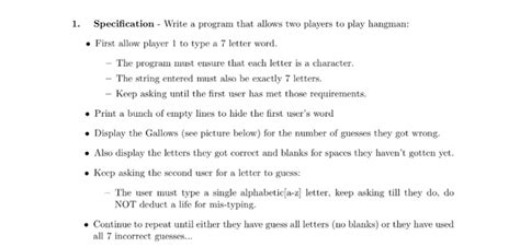 Solved Specification Write A Program That Allows Two Chegg Com