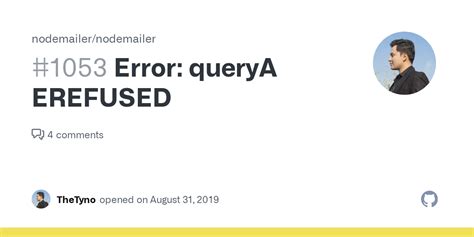 Error Querya Erefused · Issue 1053 · Nodemailernodemailer · Github