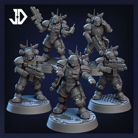 3D Printable Vanguard Infiltrators 5 PACK By JD Miniatures