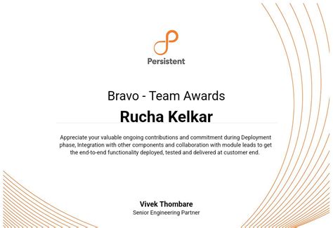 Rucha Kelkar On Linkedin Grateful And Honoured To Receive Bravo Team