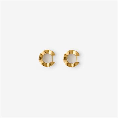 Shield Infinity Hoop Earrings In Goldclear Women Burberry® Official