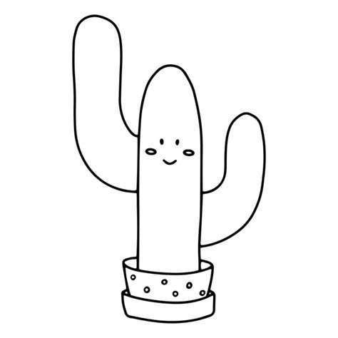 Doodles cactus avec des émotions kawaii Illustration vectorielle Une plante dans une icône de