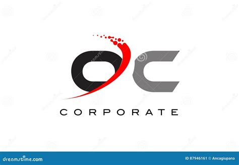 与swoosh的oc现代信件商标设计 向量例证 插画 包括有 公司 向量 想法 灰色 小点 符号 87946161