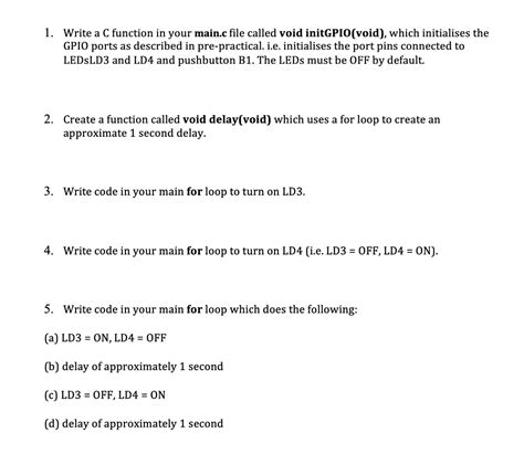 Solved Write A C Function In Your Main C File Called Void Chegg