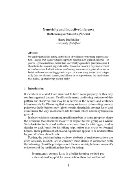 Genericity And Inductive Inference Pdf Inductive Reasoning
