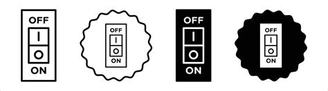 Electric Switch Icon Set Collection Electric Switch Outline Flat Icon