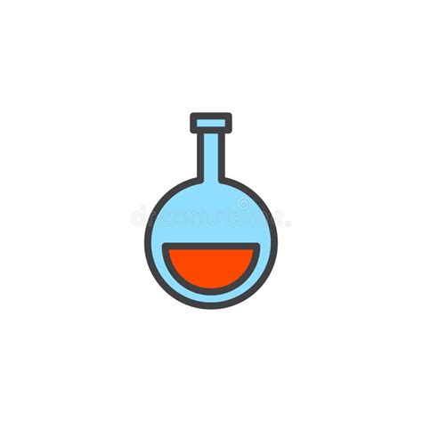 Laboratory Flask Filled Outline Icon Stock Vector Illustration Of Liquid Outline 106525177