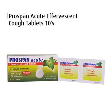 Prospan Acute Effervescent Tablets 10s Unique Ivy Extract Ea 575