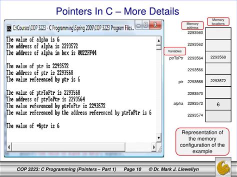 PPT COP 3223 C Programming Spring 2009 Pointers In C Part 1