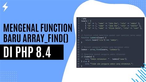 Mengenal Function Baru Arrayfind Di Php 84 Safar Septyadi