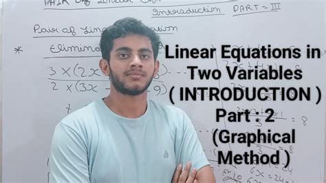 Class 10th Maths Ch 3 Graphical Method Introduction Linear Equations In Two V Hbse Cbse