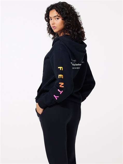 Essential Gradient Graphic Zip Up Hoodie In Black Savage X Fenty