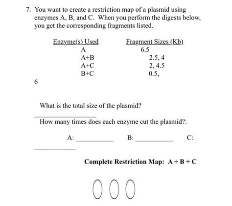 solved 7 you want to create a restriction map of a plasmid