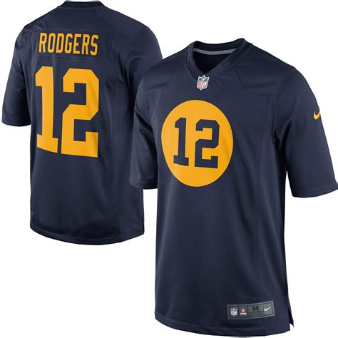 Mens Green Bay Packers Aaron Rodgers Nike Navy Blue Alternate Game Jersey