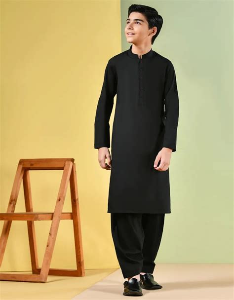 Black Blended Kameez Shalwar Jcks A 35834 R13 Ap