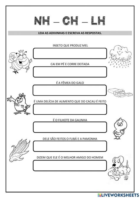 Atividades Com Ch Lh E Nh Para Imprimir Online Cursos Gratuitos Artofit