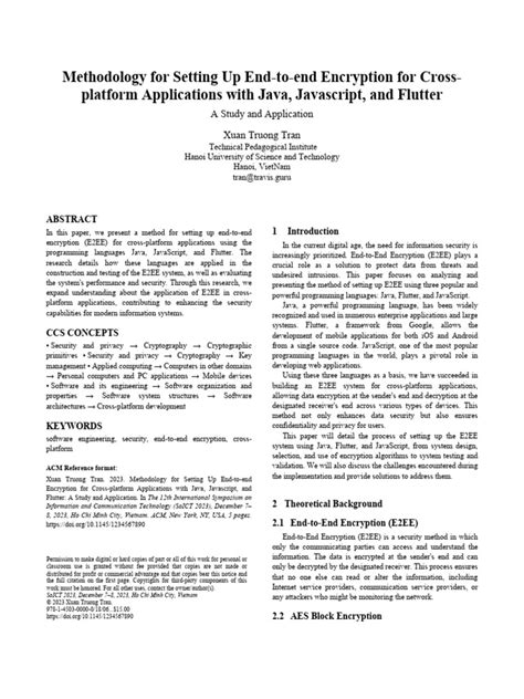 Soict2023 E2ee For Cross Platform Applications Pdf Key