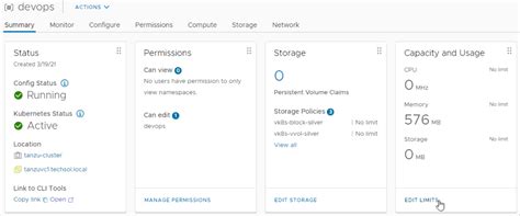 Adding Limiting And Removing Storage In A Vsphere Namespace Dell Powerstore Vmware Vsphere