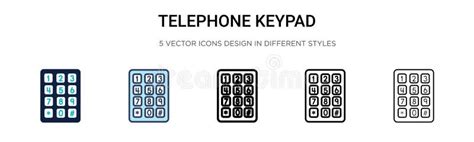 Telephone Keypad Icon In Filled Thin Line Outline And Stroke Style