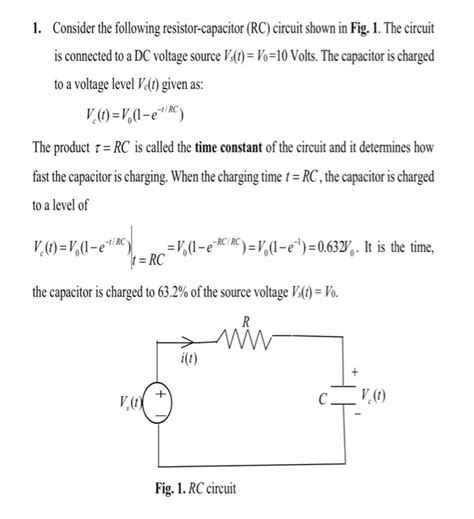 Solved Consider The Following Resistor Capacitor RC Chegg