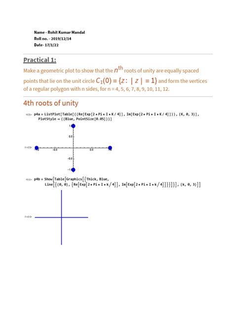 nth roots of unity in mathematica pdf mathematical concepts