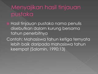 TINJAUAN PUSTAKA DAN PENYUSUNAN KERANGKA TEORI PENELITIAN PPT