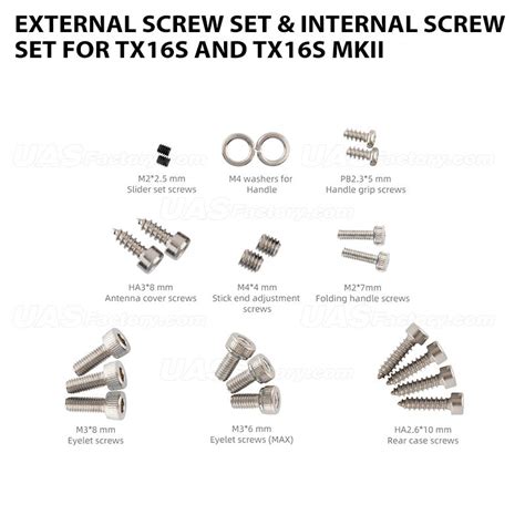 External Screw Set And Internal Screw Set For Tx16s And Tx16s Mkii Uas