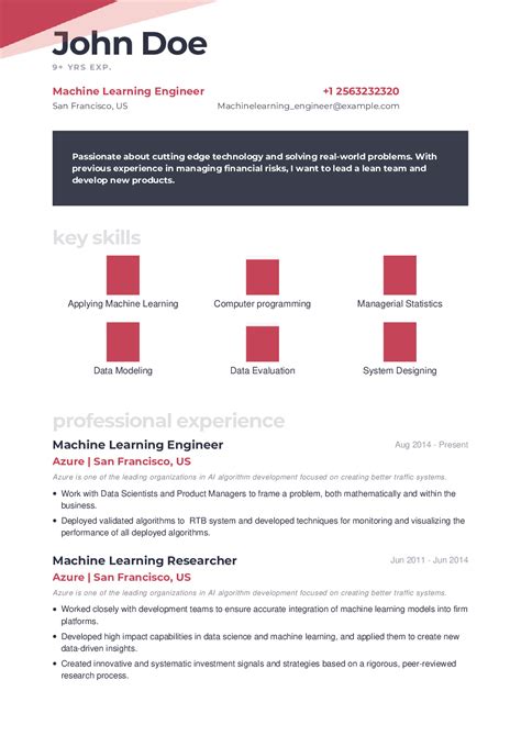 Artificial Intelligence Resume Examples 2020 Craftmycv