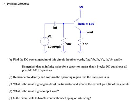 Solved Problem 250204a A ﻿find The Dc Operating Point Of