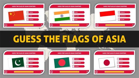 Guess And Learn THE FLAGS OF ASIAN COUNTRIES Flag Quiz Challenge